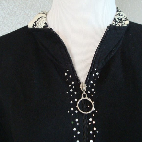 Onque Casuals | Jackets & Coats | Onque Casuals Embellished Zip Up ...